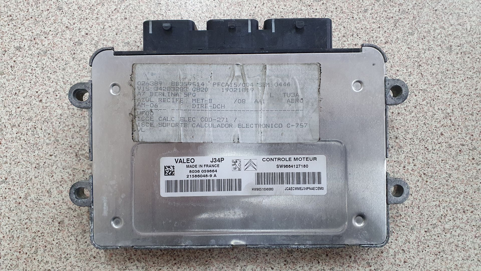 97953-ΜΟΝΑΔΑ ΕΛΕΓΧΟΥ ΚΙΝΗΤΗΡΑ ECU CITROEN - PEUGEOT C2 C3 VALEO J34P ...