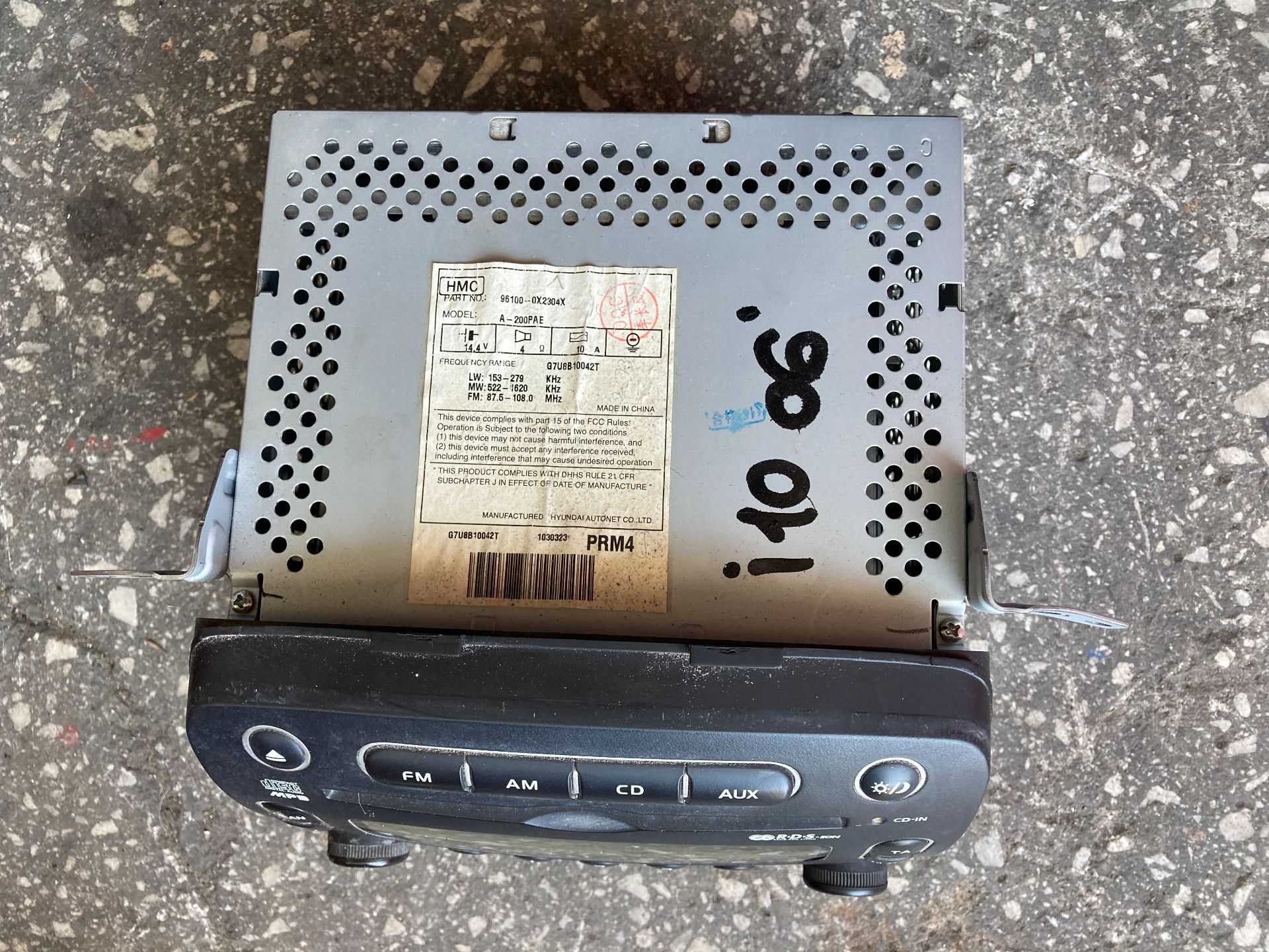 145221-ΚΟΝΣΟΛΑ ΡΑΔΙΟ-CD-MP3 HYUNDAI i10, ΚΩΔ.ΑΝΤ: 96100-0X2304X ...