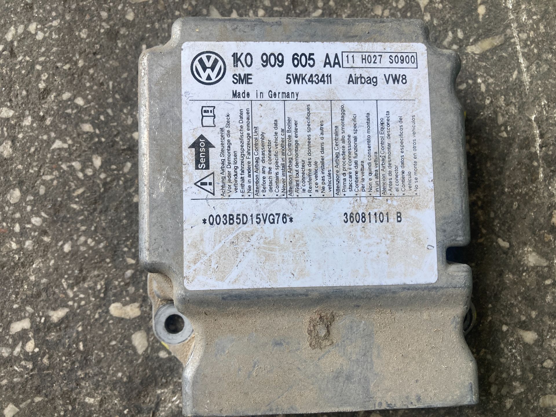 250254-ΕΓΚΕΦΑΛΟΣ-ΜΟΝΑΔΑ ΕΛΕΓΧΟΥ ΑΕΡΟΣΑΚΩΝ-AIRBAG VW/ AUDI/ SEAT/ SKODA ...
