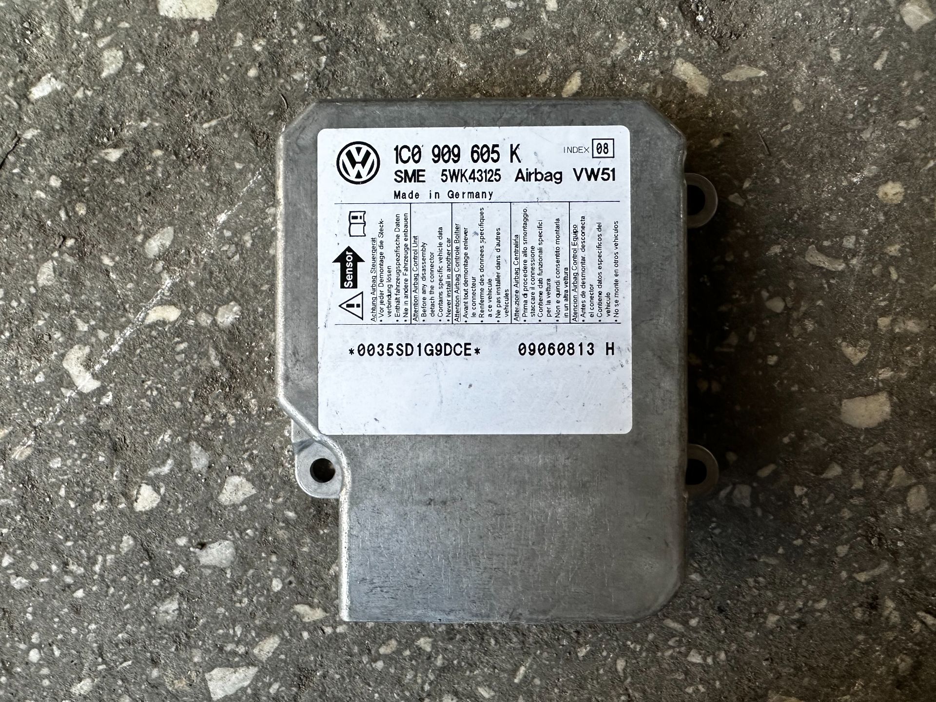 250254-ΕΓΚΕΦΑΛΟΣ-ΜΟΝΑΔΑ ΕΛΕΓΧΟΥ ΑΕΡΟΣΑΚΩΝ-AIRBAG VW/ AUDI/ SEAT/ SKODA ...