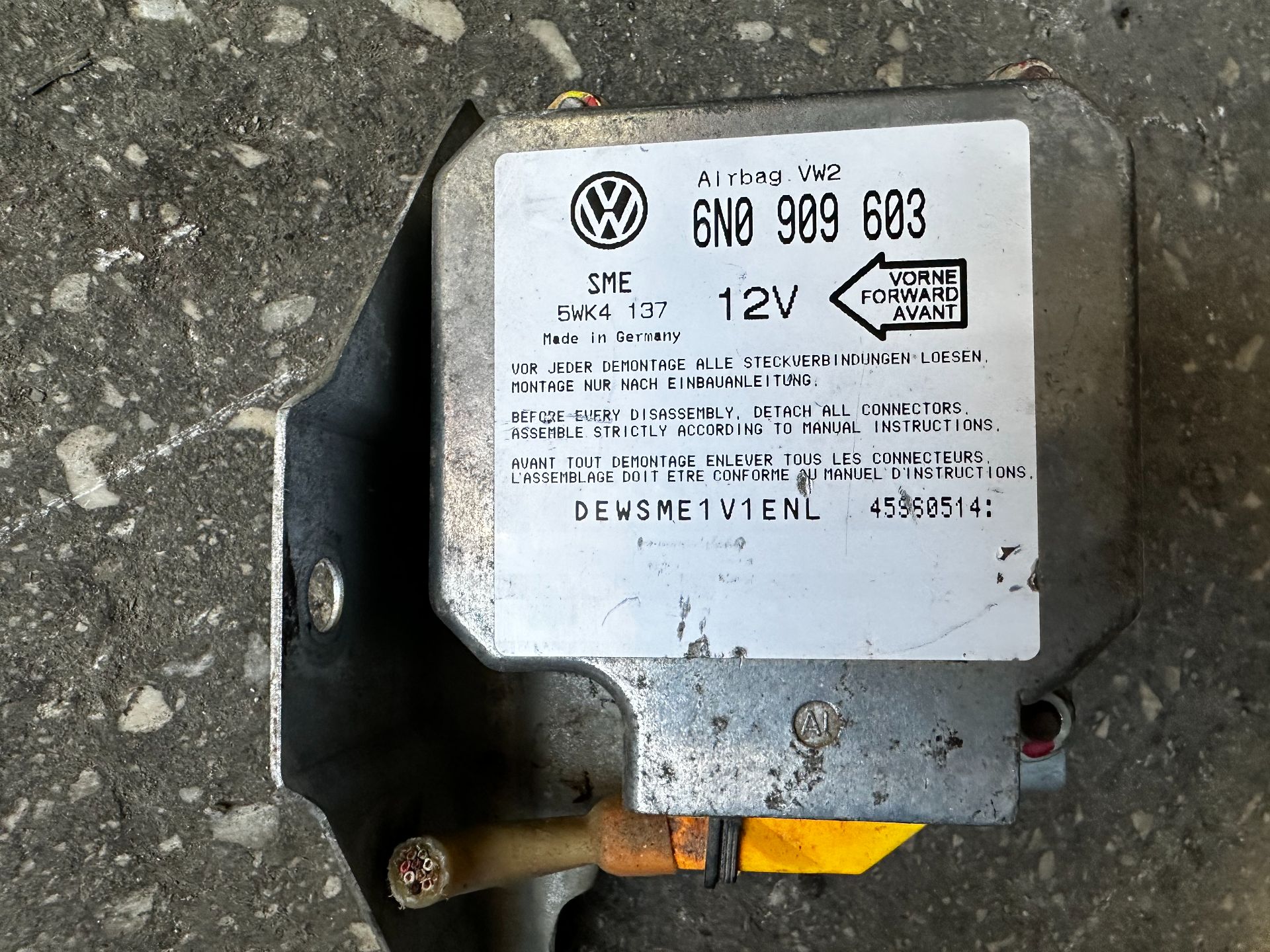 250254-ΕΓΚΕΦΑΛΟΣ-ΜΟΝΑΔΑ ΕΛΕΓΧΟΥ ΑΕΡΟΣΑΚΩΝ-AIRBAG VW/ AUDI/ SEAT/ SKODA ...